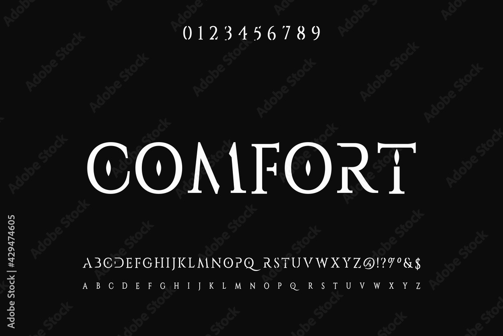 alphabet vintage font, typeface design, red background Stock Vector ...