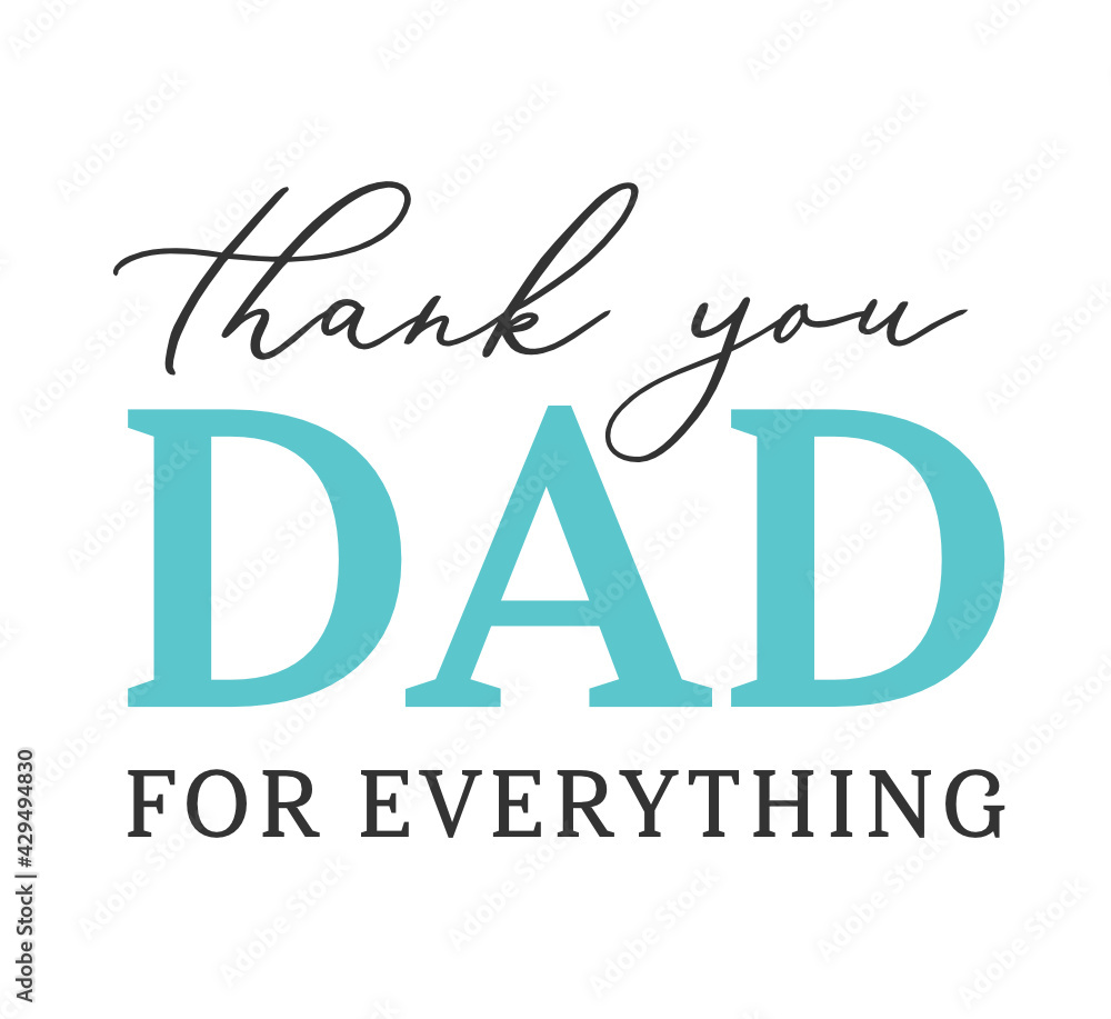 Thank You Dad For Everything, Thank You Card, Father's Day, Father's ...