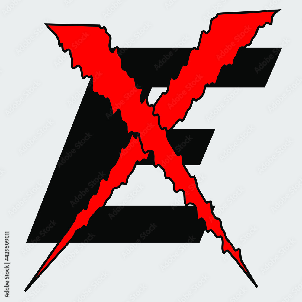 vector image of the word ex in a stylized form for prints on clothes ...