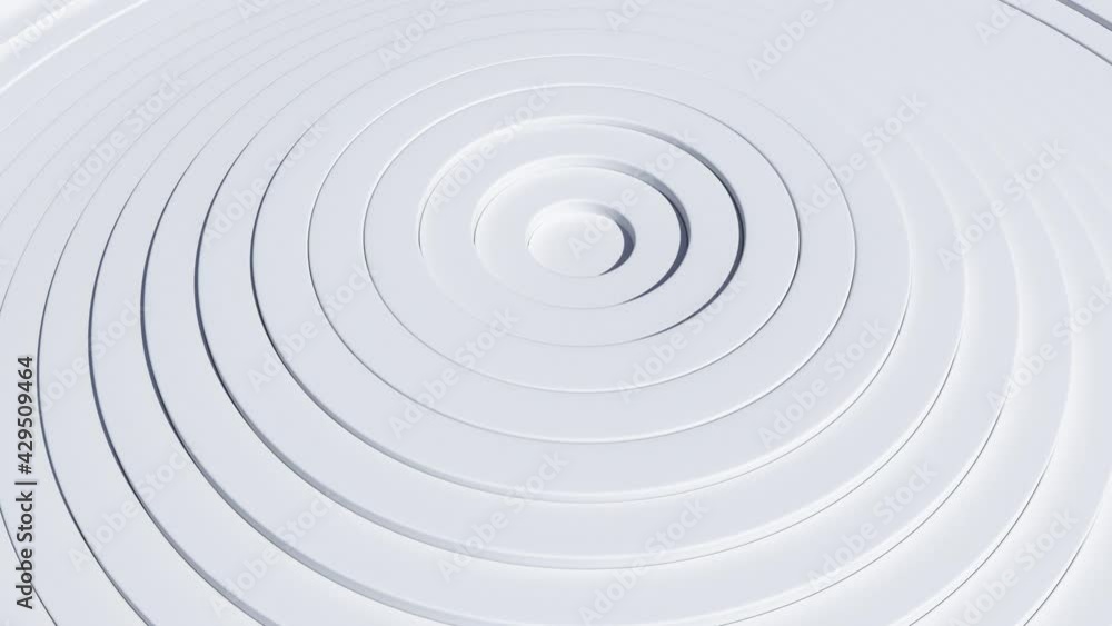 3D animation of moving circles. Animated minimalistic background. 3D ...