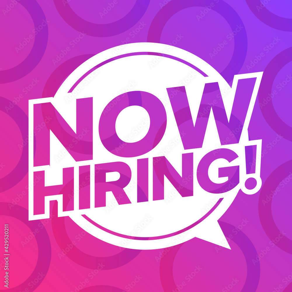 Now hiring banner background design Stock Vector | Adobe Stock