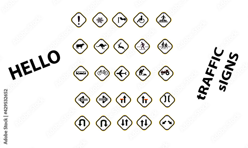 Road sign 9 this is collection of the different road signs that can ...