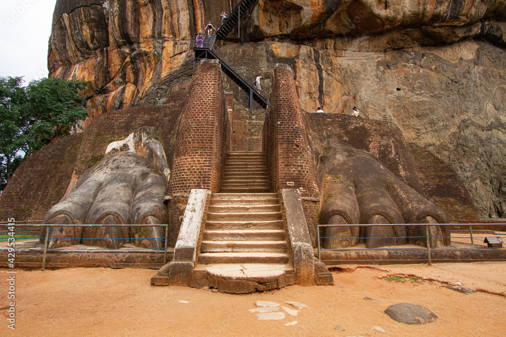 Lion paw gateway to Sigiriya. Stock Photo | Adobe Stock