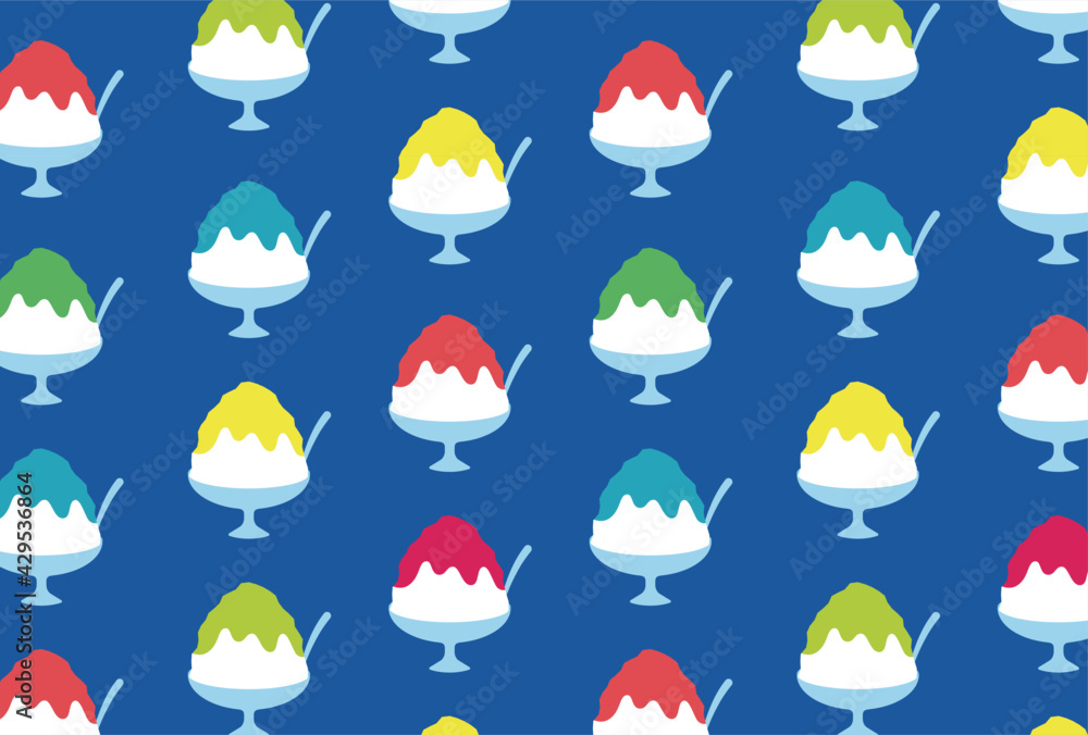 seamless pattern with Japanese shaved ice dessert for banners, cards ...