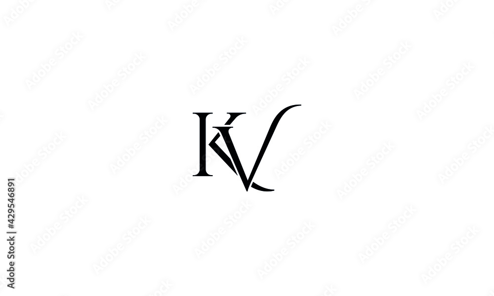 Initial Letter KV Logo Template Design Stock Vector | Adobe Stock