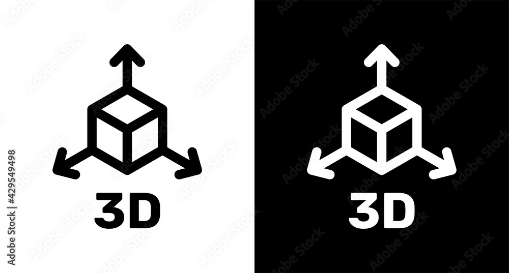 3D rotation 360 degree icon on cube. Stock Vector | Adobe Stock