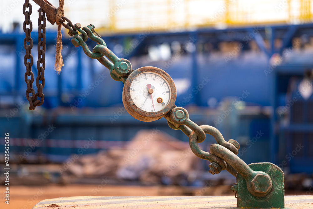 Sling tension gauge, an industrial equipment using to measure tension ...