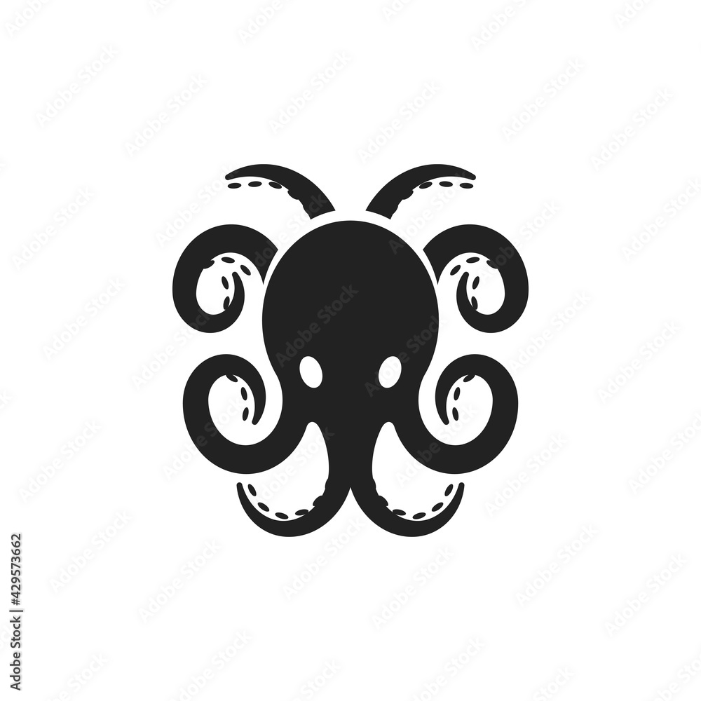 Simple logo design of an octopus. Minimalistic vector illustration ...