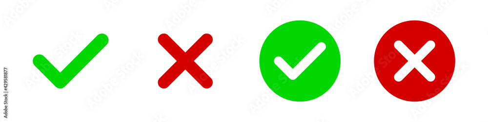 Check mark and X mark icon. Checkmark and x mark icon for apps and ...