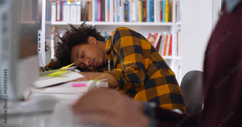 Sleeping Student At Computer