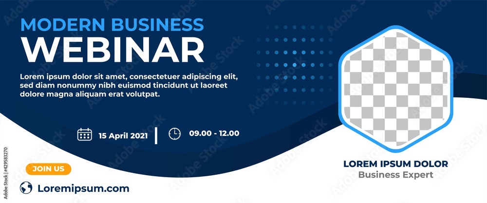 Business webinar horizontal banner design. Modern banner design with ...
