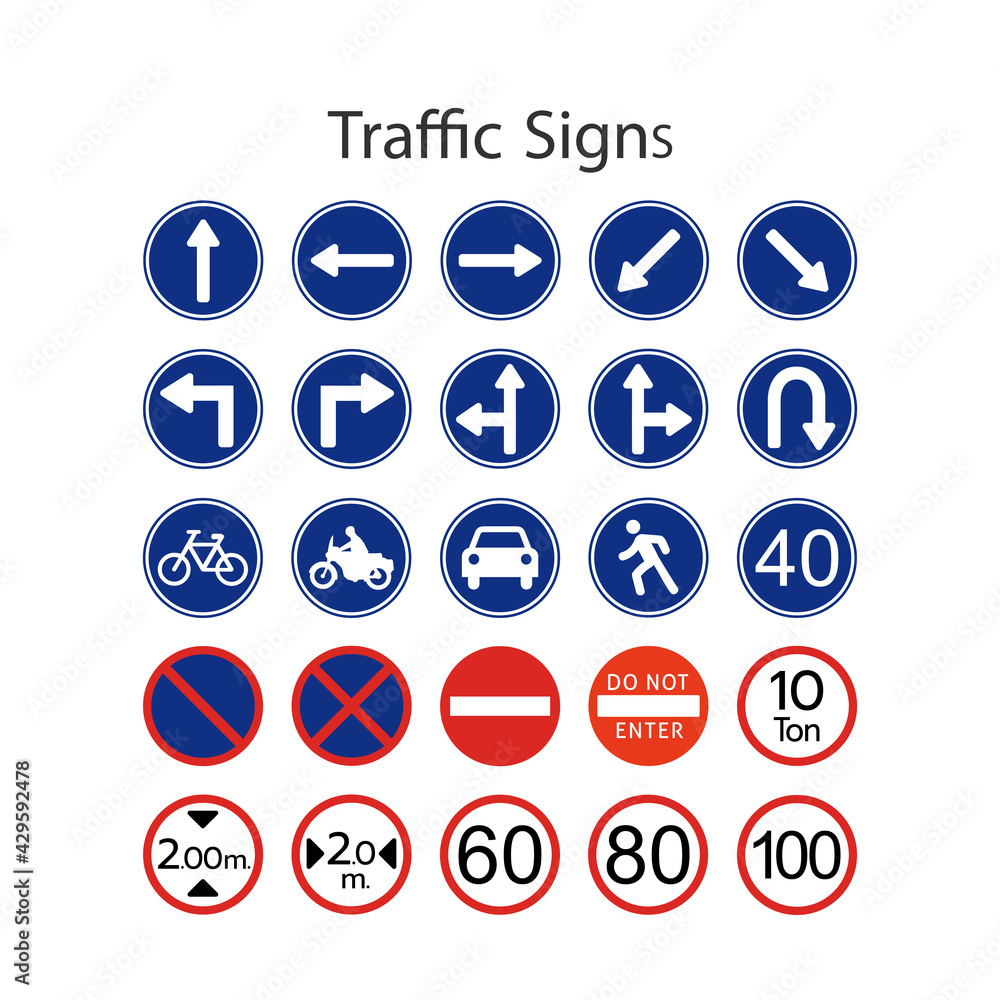Vector illustration of road warning traffic sign. Art design traffic ...