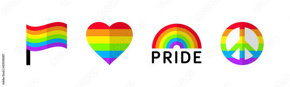 Vettoriale Stock LGBT Pride Icon Set. Set of LGBTQ Gay Pride ...