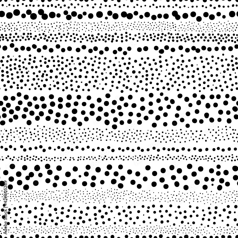 Seamless black and white pattern. Polka dot print for textiles ...