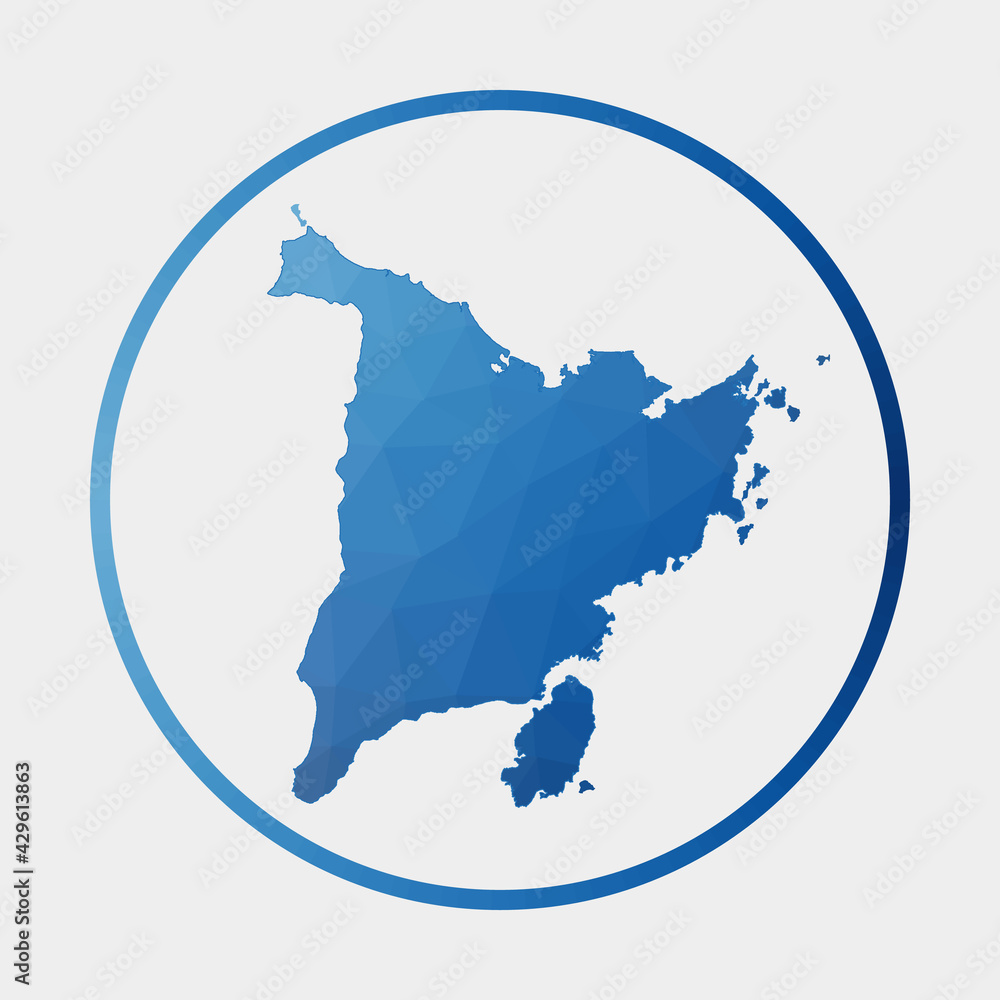 Panay icon. Polygonal map of the island in gradient ring. Round low ...