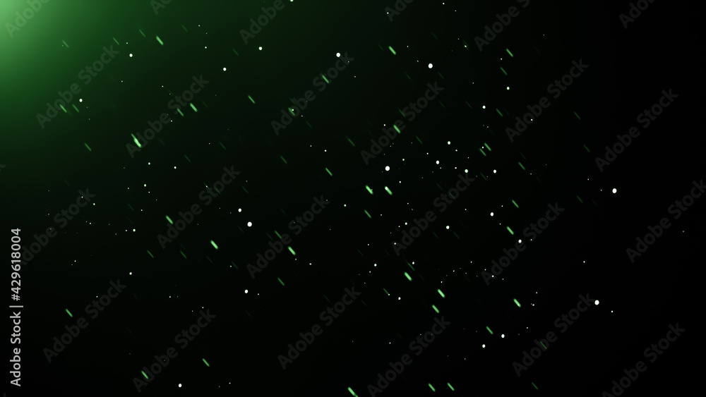 Perfect green fire particles embers sparks on isolated black background ...