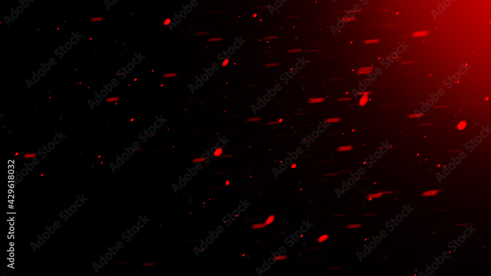 Perfect red fire particles embers sparks on isolated black background ...