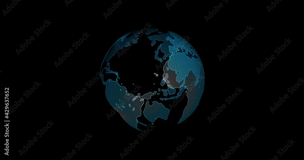 Digital earth rotating,Concept 3d animation social future technology ...