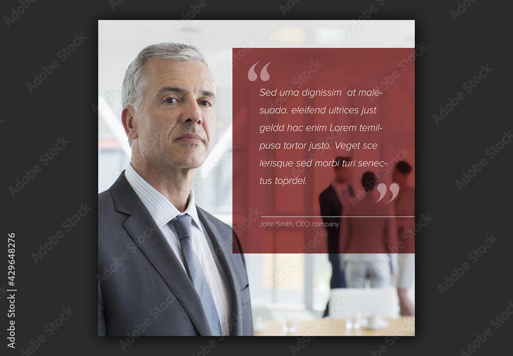 Profile Photo with a Block Quote Template Stock Template | Adobe Stock