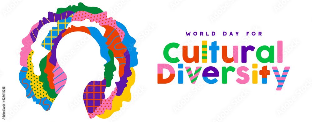 Cultural Diversity day ethnic people face banner Stock Vector | Adobe Stock