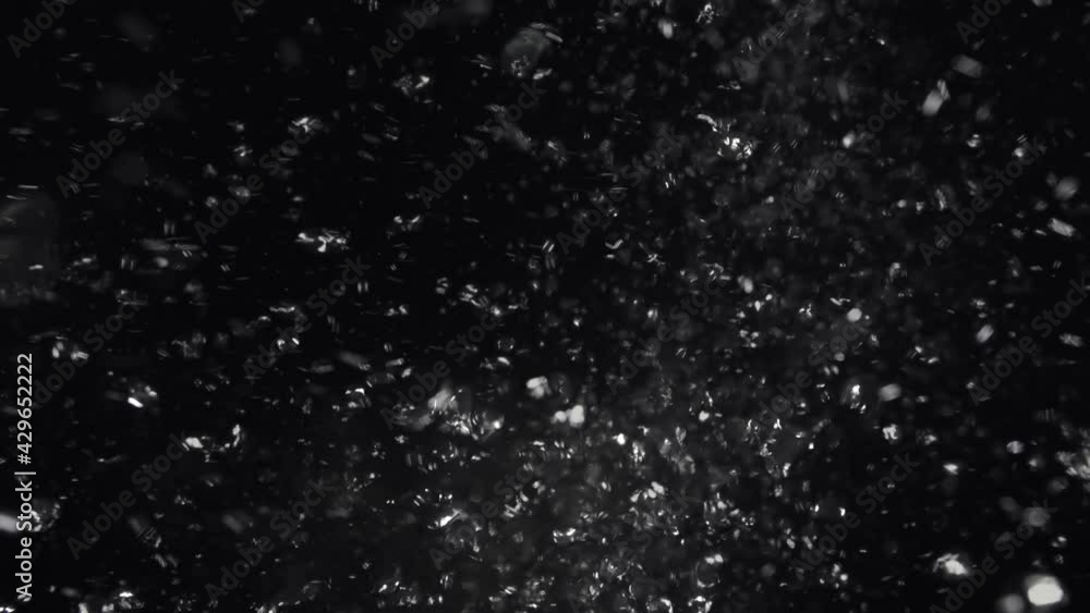 Vidéo Stock Underwater Bubbles Cloud on Black Backgrounds. Illuminated ...