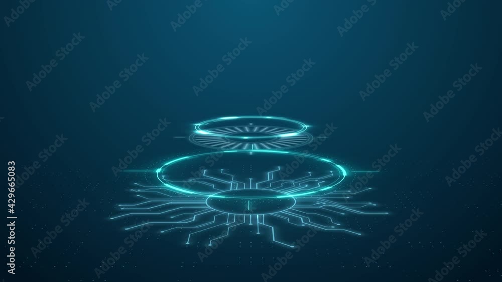 Futuristic circle HUD, GUI, UI interface screen design. Abstract looped ...