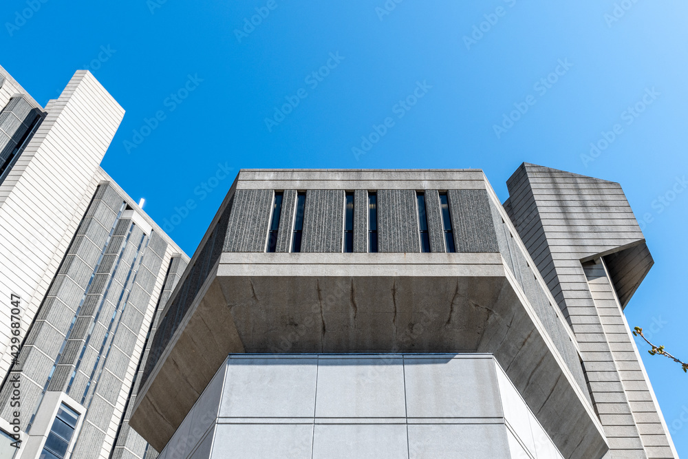 The brutalist architecture of the Robarts Library in Toronto, Canada ...