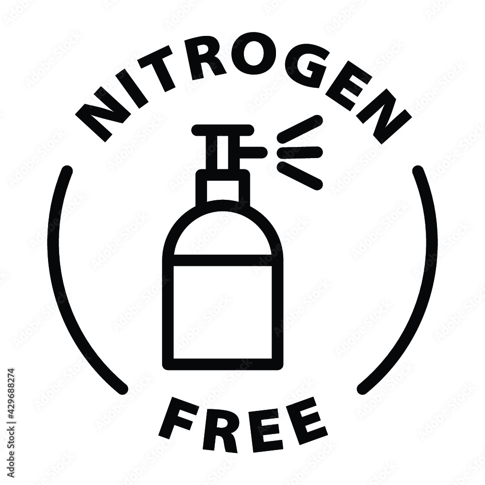 nitrogen free black outline label icon on transparent background Stock ...