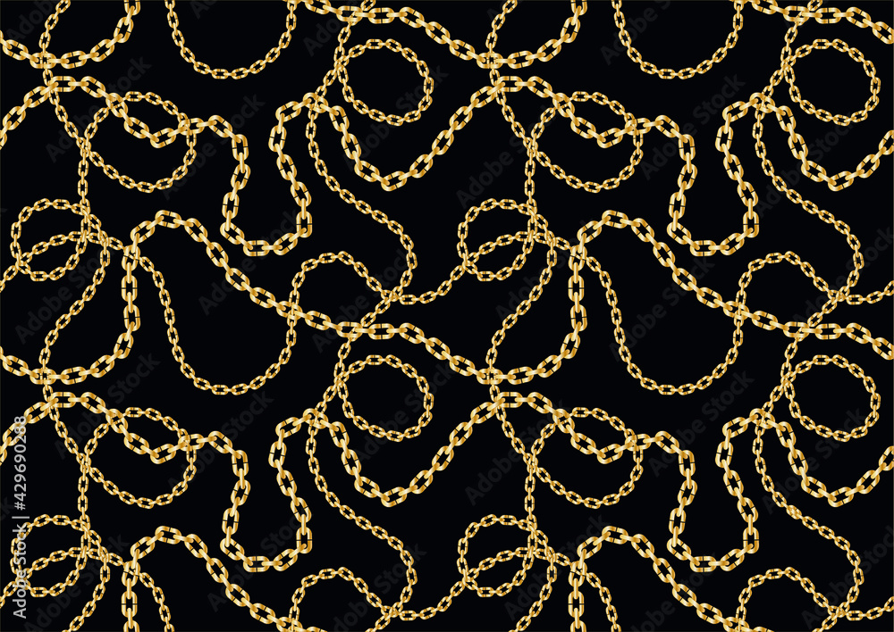 Seamless gold chains pattern. Vector design for fashion print and ...