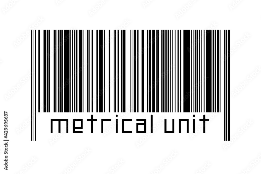 Digitalization concept. Barcode of black horizontal lines with ...