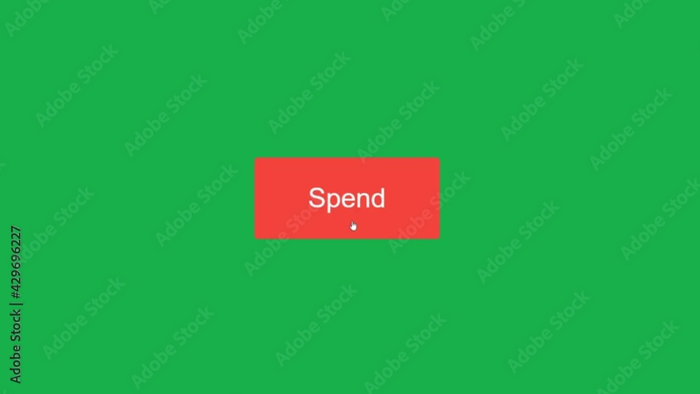Mouse Cursor Slides Over And Frantic Clicks Spend Button on Green Screen. Device Screen View of ...