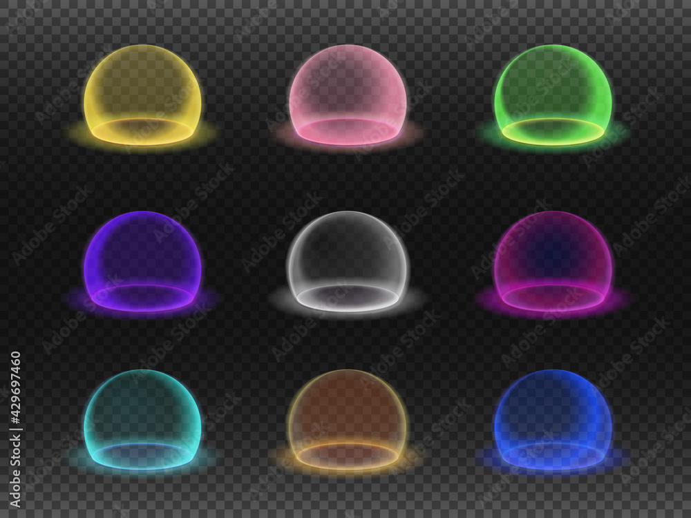 Force field set isolated on transparency grid, various energy or ...