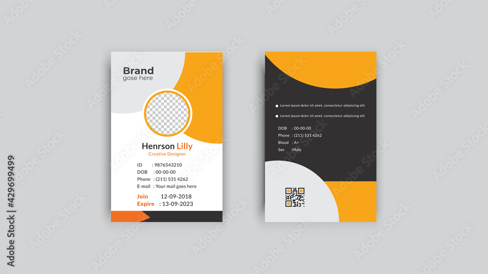 Corporate Company id card. Business identification template design ...