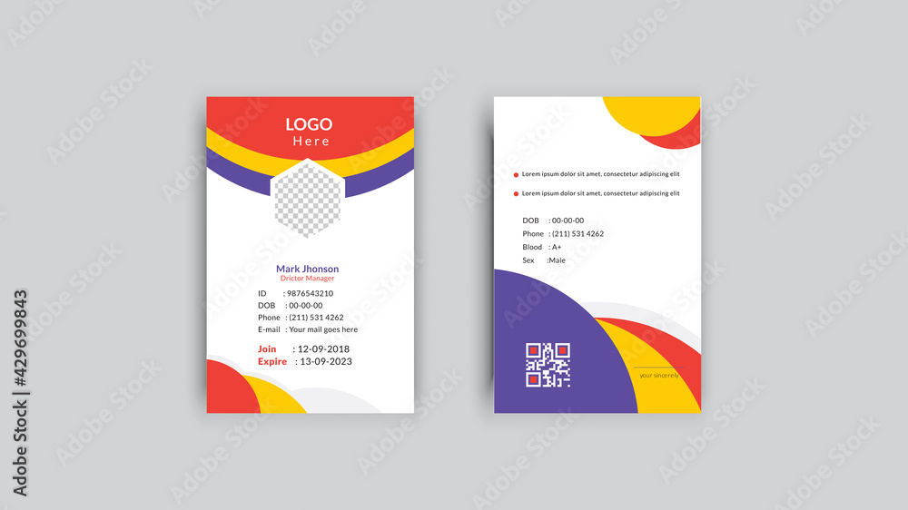 Modern office id card design. Clean Identity Card template Stock Vector ...