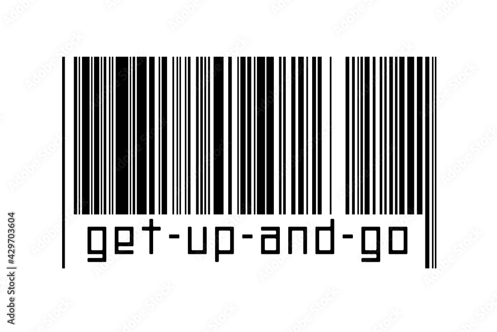 Digitalization concept. Barcode of black horizontal lines with ...