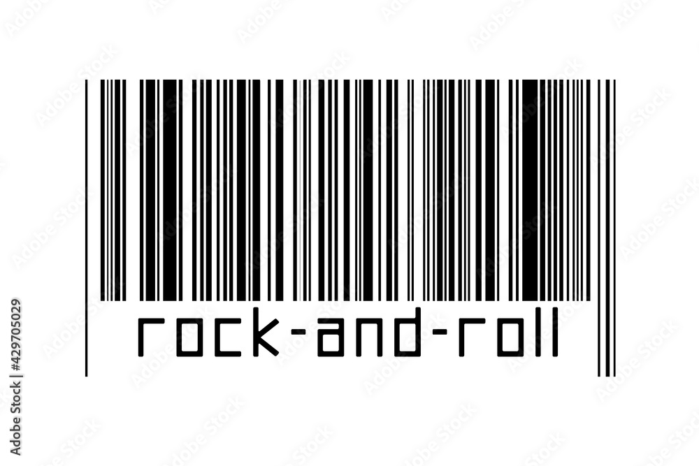 Digitalization concept. Barcode of black horizontal lines with ...