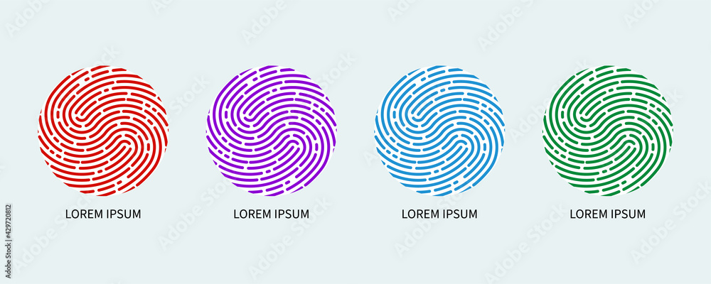 Fingerprint logo. Security concept. Digital authentication icon Stock ...