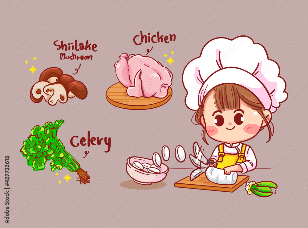 Cartoon Woman In Kitchen