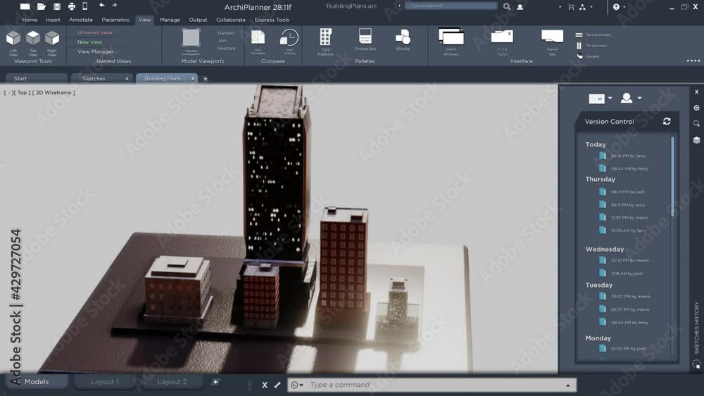 City development construction stages on CAD HUD web app user interface ...