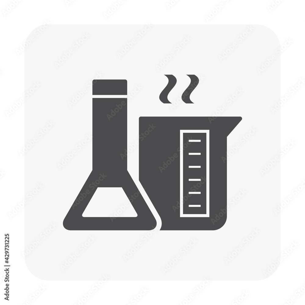 Laboratory test vector icon. That science research, chemical glassware ...