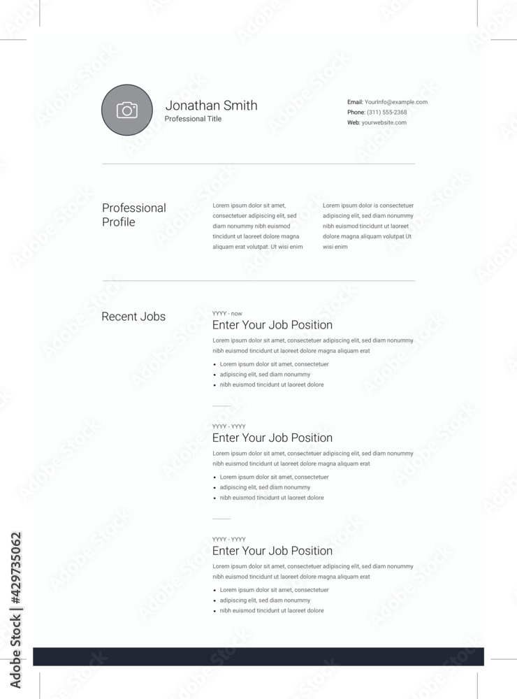 Minimalist Creative Cover Letter Layout Set Stock Vector | Adobe Stock
