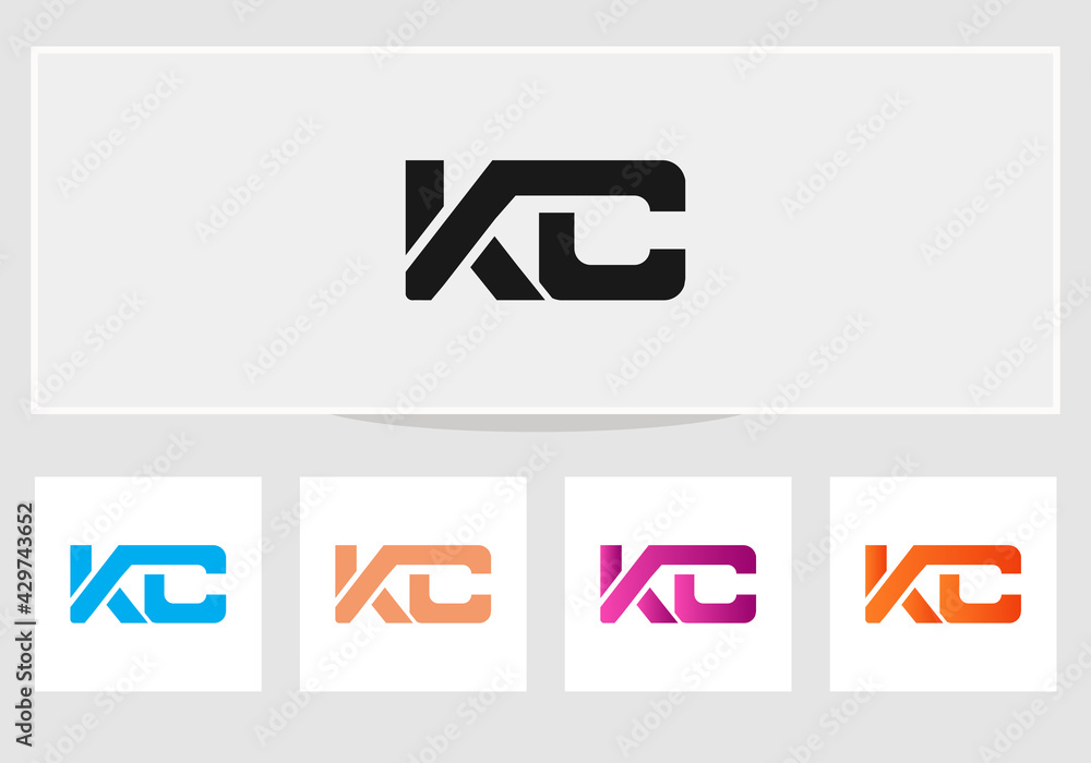 Minimal KC logo design, KC letter logo with modern trendy Stock Vector ...