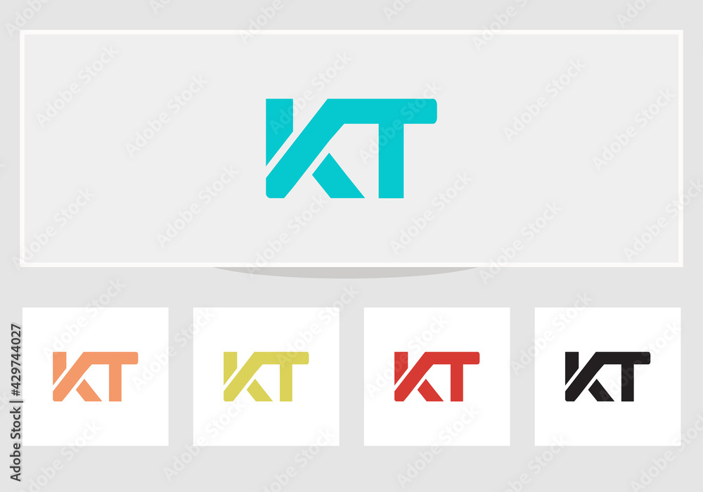 Initial KT Unique, attractive and creative modern logo. KT letter logo ...