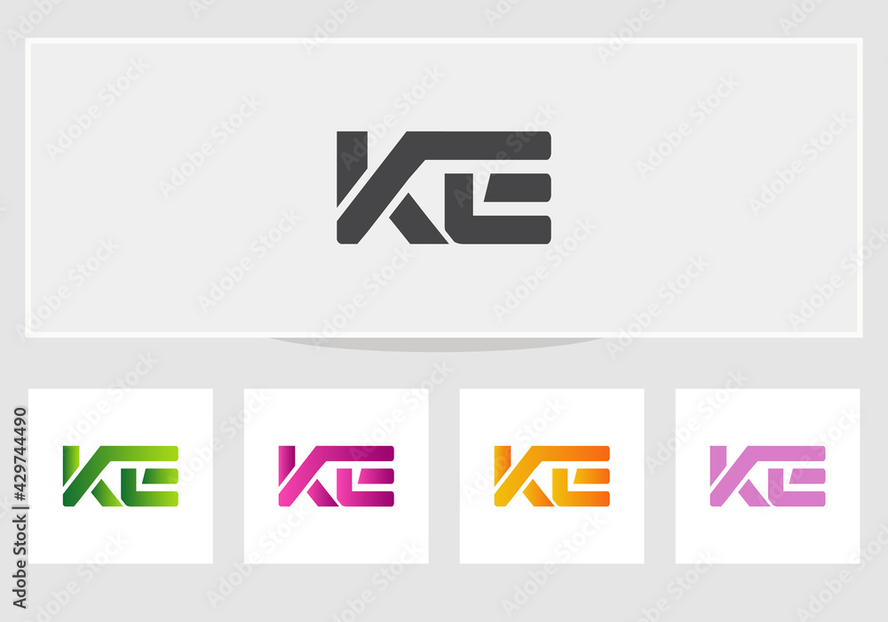 Premium KE logo design, KE letter logo with modern trendy. KE Modern ...