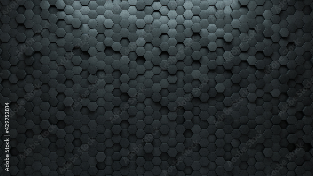 Polished, Hexagonal Wall background with tiles. 3D, tile Wallpaper with ...