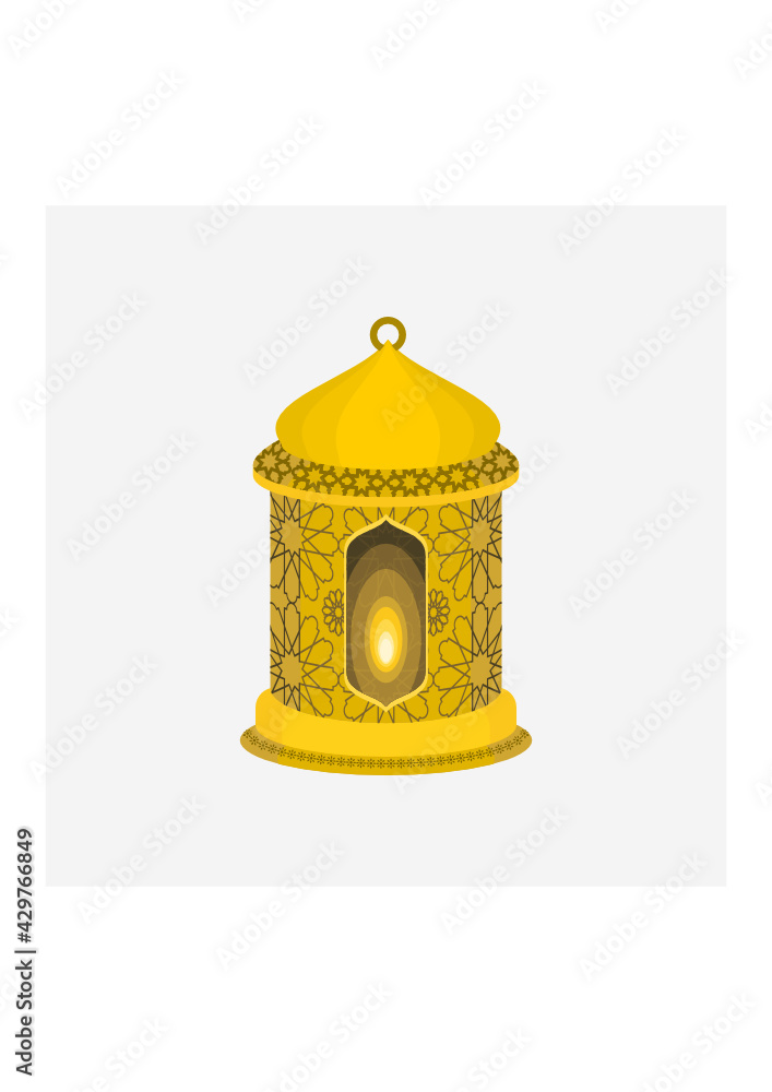 Editable Isolated Standing Arabian Lantern Vector Illustration With ...