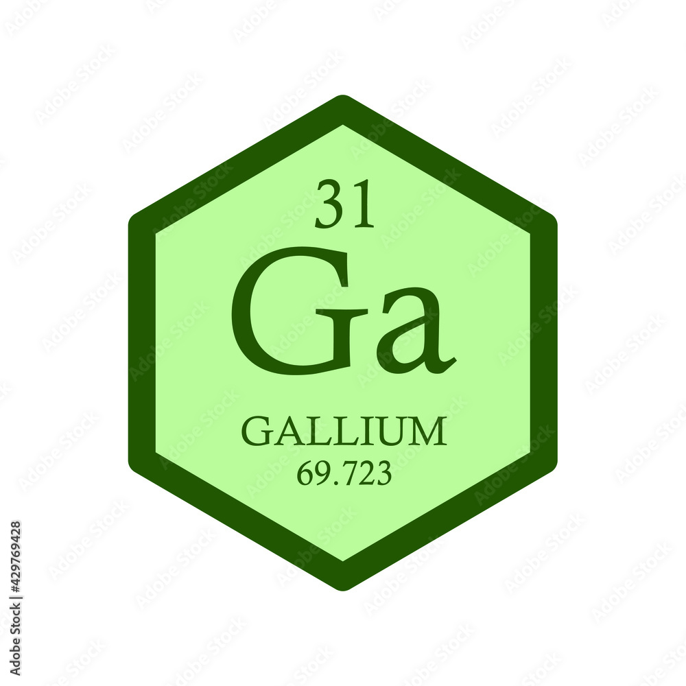 Ga Gallium Post transition metal Chemical Element Periodic Table ...