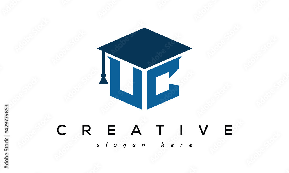 Letter UC Creative Education and Learning logo and icon design Stock ...