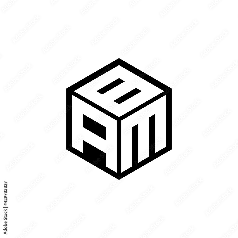 AMB letter logo design with white background in illustrator, cube logo ...