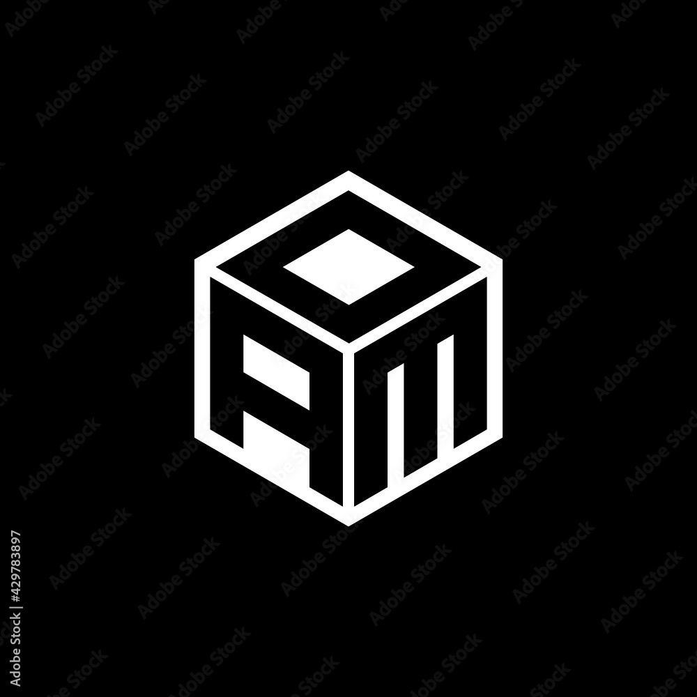 AMD letter logo design with black background in illustrator, cube logo ...